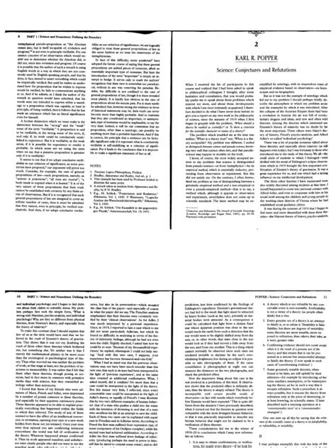 Karl R Popper Science Conjectures And Refutations Pdf Falsifiability Karl Popper