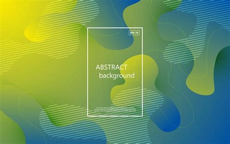 Premium Vector Minimal Colorful Green Blue Abstract Geometric Fluid Dynamic Shape Composition