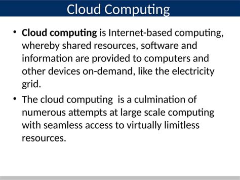 Cloud Computing Evolution Chartcloud Computing Evolution Chart Ppt
