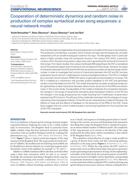 Pdf Cooperation Of Deterministic Dynamics And Random Noise In