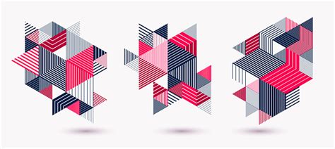 다각형 낮은 폴리 벡터 추상적 인 디자인 세트 광고 또는 인쇄 표지 또는 포스터 배너 또는 카드에 대한 예술 복고풍 스타일의 배경 선형 3d 삼각형 및 큐브 요소입니다 0