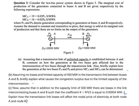 Solved Question 3 Consider The Two Bus Power System Shown Chegg Com