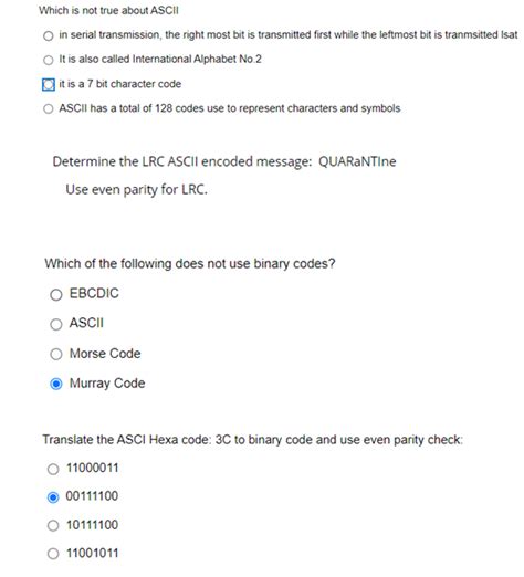 Solved Which Is Not True About Ascii In Serial Transmission