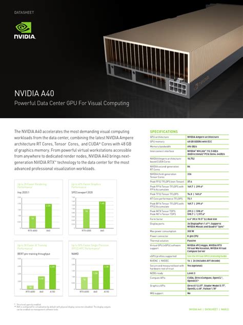 Nvidia A40 Datasheet Pdf Graphics Processing Unit Computer Architecture