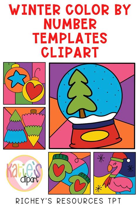 Create Your Own Color By Number Winter BUNDLE Color By Code Clip Art