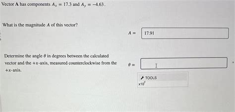 Solved Vector A Has Components Ax And Ay What Is Chegg