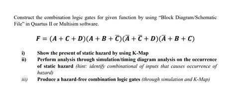 Solved Construct The Combination Logic Gates For Given Chegg