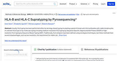 Hla B And Hla C Supratyping By Pyrosequencing® [scite Report]