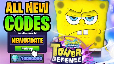 New All Working Codes For Spongebob Tower Defense In 2025 Roblox