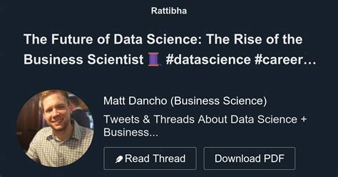 The Future Of Data Science The Rise Of The Business Scientist 🧵