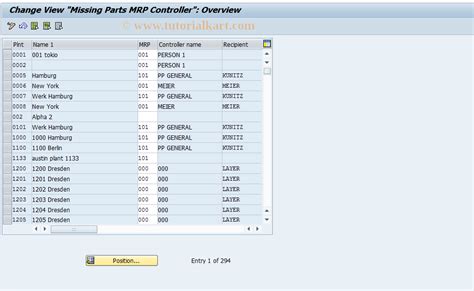 Omii Sap Tcode Missing Parts Controller