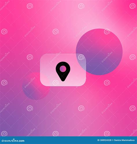 Glassmorphic Location Social Media Icon Button Stock Vector