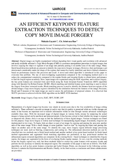 Pdf An Efficient Keypoint Feature Extraction Techniques To Detect
