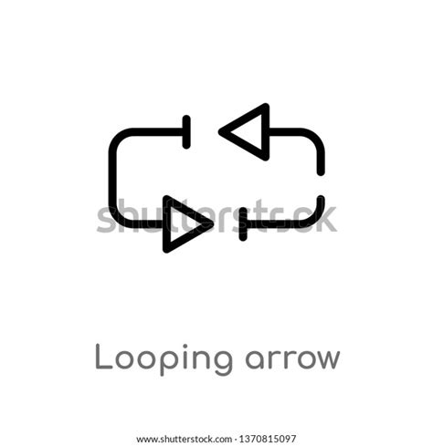 Outline Looping Arrow Vector Icon Isolated Stock Vector Royalty Free Shutterstock