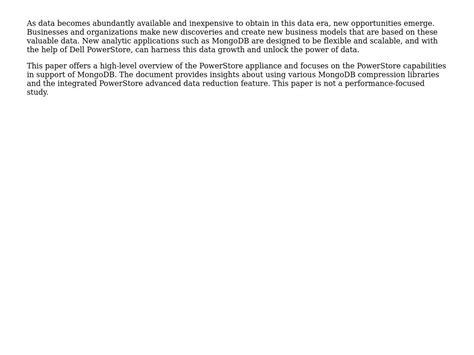 Overview Dell Powerstore Mongodb Solution Guide Dell Technologies