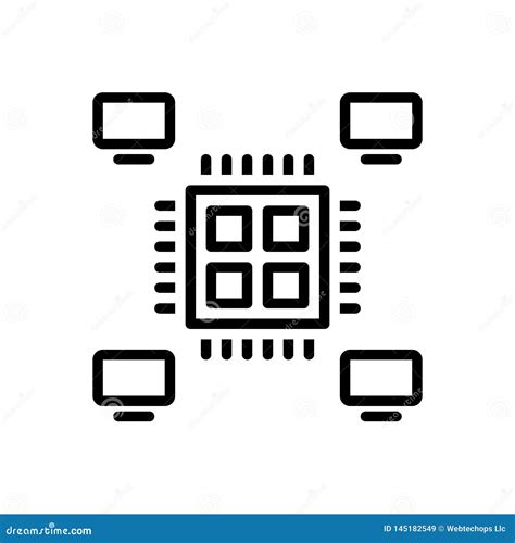 Black Line Icon For Multiprocessing Multitasking And Concept Stock