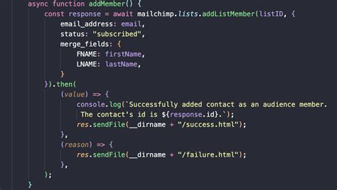 Javascript How Can I Read The Status Code Of A Mailchimp Response