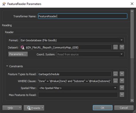 Where Clause Of Openapi Gdb Featurereader Is Difficult To Access Or Nonavailable When