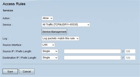 Configuration Of An Ipv Access Rule On Rv Rv Rv G And Rv Vpn Routers Cisco