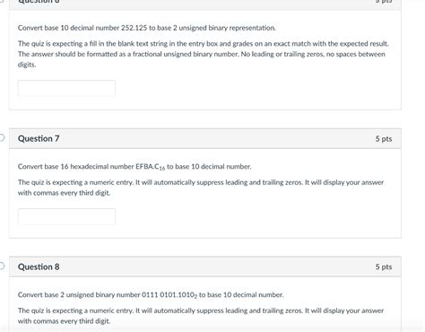 Solved Convert Base 10 Decimal Number 252125 To Base 2