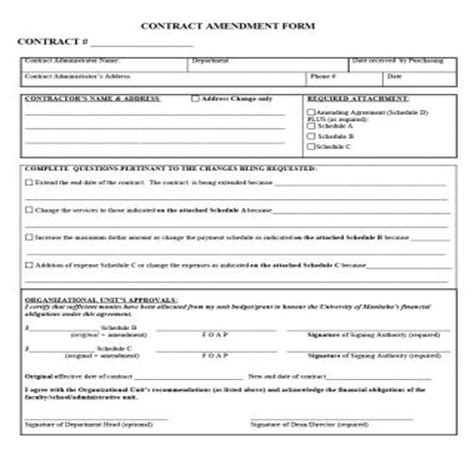 45 Official Contract Amendment Templates Besty Templates