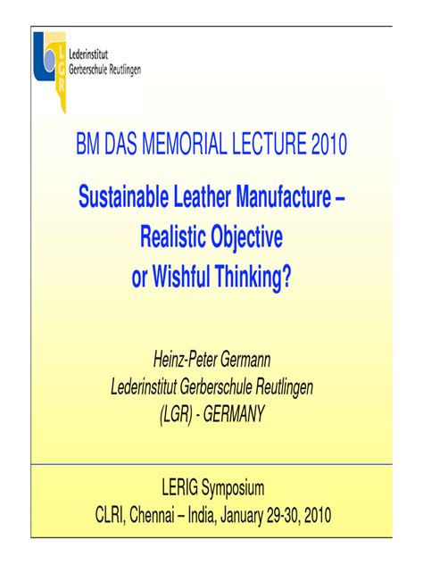 Bm Das Lecture 2010 Pdf Chromium Leather