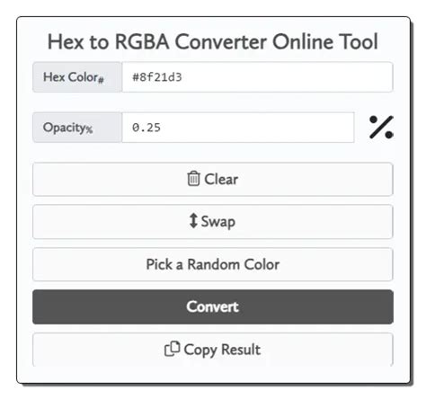 Best Free Online HEX To RGBA Converter Websites
