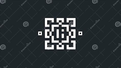 simple monochrome qr code centered on a dark background digital scanning symbol for quick