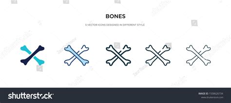 Bones Icon Different Style Vector Illustration Stock Vector Royalty Free 1558626734