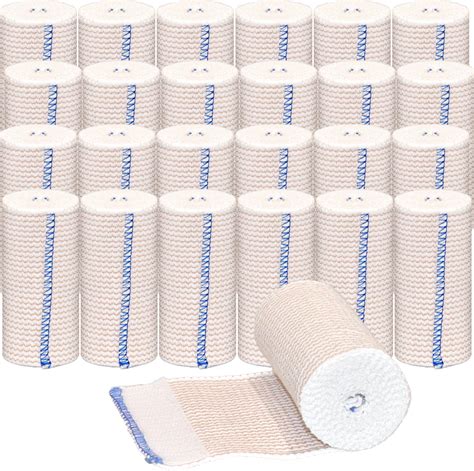 24 Pack Elastic Bandage Wrap 4” Bandage Wrap With Hook And Loop Closure On Both Ends