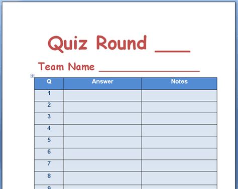 21 Free Quiz Templates Word Excel Formats