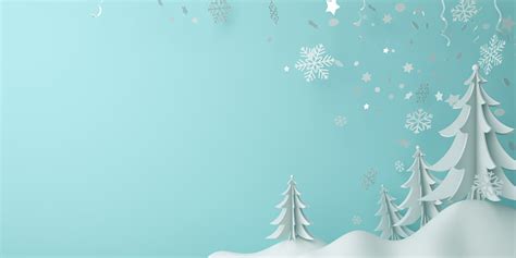 겨울 추상 배경 디자인 창조적 인 개념 눈 아이콘 소나무 가문비 나무 전나무 나무 예술 종이 컷 종이 접기 녹색 민트 배경 공백 텍스트 영역을 복사합니다 겨울 페스티벌에