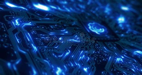 Microchip System Or Cpu With Light Futuristic Tech And Big Data