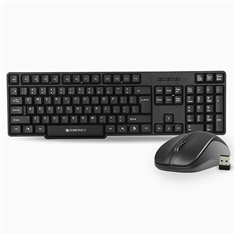 Zebronics Zeb Companion 107 Usb Wl Keyboard And Mouse Set With Nano Receiver Black Computer