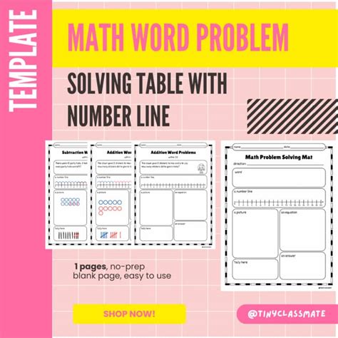 Math Problem Solving Mat Strategy Organizer Template By Tiny Classmate