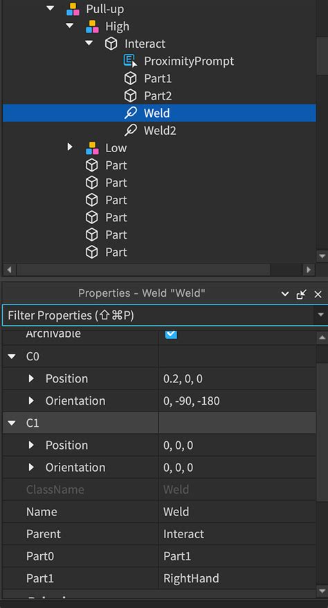 Trying To Weld Character To Pull Up Bar Scripting Support Developer Forum Roblox