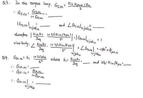 question 3 in designing the speed loop of example 3