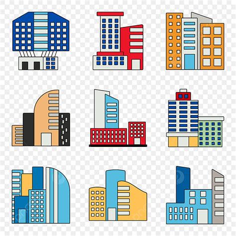 상업용 건물 평면 아이콘 팩 구조 건설 주거 건물 Png 일러스트 및 벡터 에 대한 무료 다운로드 Pngtree