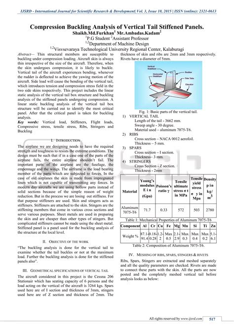 Compression Buckling Analysis Of Vertical Tail Stiffened Panels Pdf