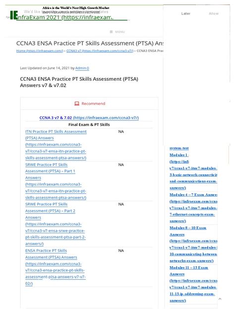 Ccna3 Ensa Practice Pt Skills Assessment Ptsa Answers V7 And V702