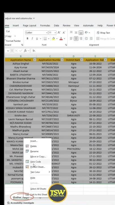 Highlight Selected Cell In Excel Youtube