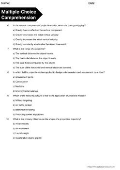 Projectile Motion By Digital Science Lesson TPT