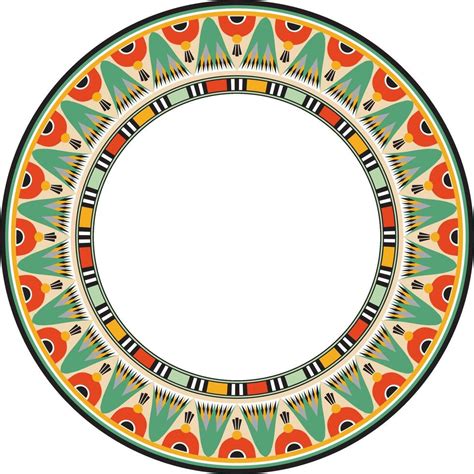 Vector Colorful Round Egyptian Ornament Endless Circle Ring Of Ancient Egypt Geometric