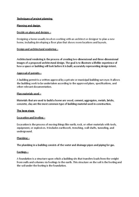Techniques Of Project Planning Techniques Of Project Planning