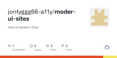 Github Jontyggg66 A11y Moder Ui Sites Here Is Modern Sites