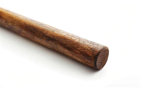 Horizontal Wooden Dowel With Natural Grain Texture Isolated On White Premium Ai Generated Image
