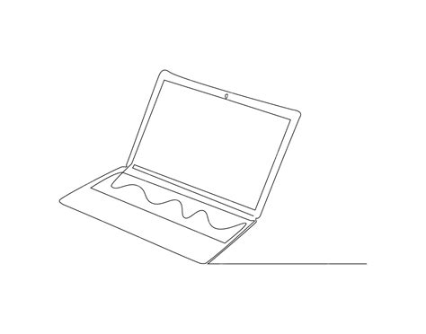 Premium Vector Continuous Line Drawing Of Laptop Computer One Line Of Laptop Gadget Laptop