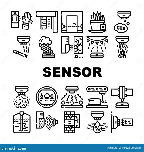 Sensor Electronic Tool Collection Icons Set Vector Stock Vector Illustration Of Collection