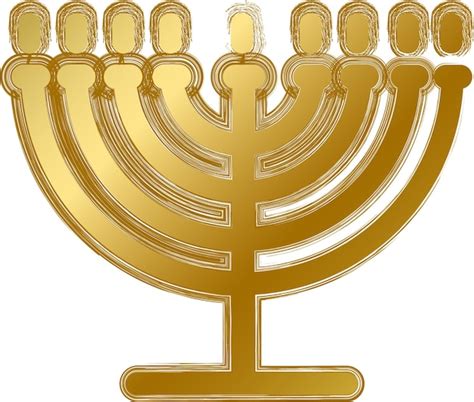 Premium Vector Grunge Gold Religion Menorah Candlestick
