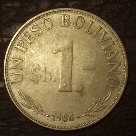 1 Peso 1968 Republic 1965 1980 Bolivia Coin 34289